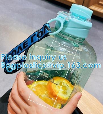 China Water Bottles Fitness Gym Sports Jug Big Capacity Plastic eco friendly Water Bottle with Straw Drinking for sale