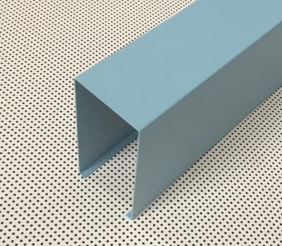 Cina Altezza lineare a forma di U di alluminio rivestita 100mm di larghezza 50mm del soffitto del metallo della polvere blu in vendita