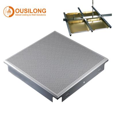 China Perforated Metal Ceiling Panel 600 x 600 Square Aluminium Clip in Ceiling Tile for sale