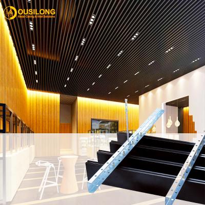 Cina Orni il soffitto sospeso del metallo falso cadono giù il bianco delle mattonelle del soffitto con grano di legno, SGS di iso in vendita