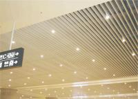 China Decorative Wooden Strip Metal Ceiling Tile , Fireproof Square Tube Strip Ceiling for sale