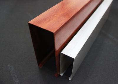 China Linear Metal U - aluminum Profile Screen Ceiling / Rectangular Tube Ceiling Powder Coating for sale