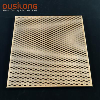 China Electrochape el aluminio 0.5m m suspendió el panel de techo perforado en venta