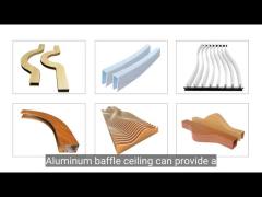 Curved aluminum baffle ceiling