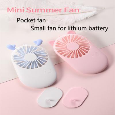 China New Mini Fan Custom Logo Usb Socket Charging Three Gear Portable Pocket Small Fan Factory for sale