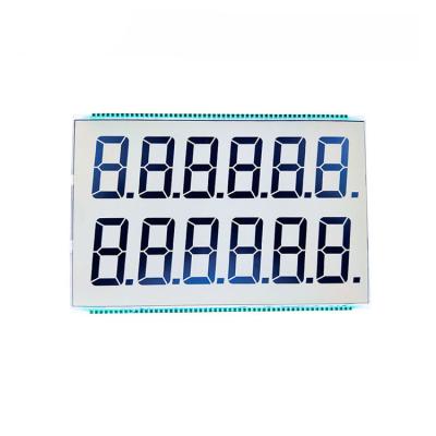 China Large 7 Segment LCD Display with 153x96mm Screen Wire Mounting 6 O'clock Viewing Direction for Fuel Dispensers for sale
