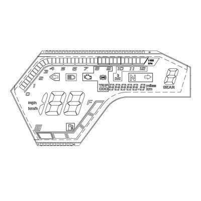 China Factory direct supply VA STN TN HTN LCD Display Module Glass Motorcycle Segment Speedometer LCD Display for Speedometer for sale
