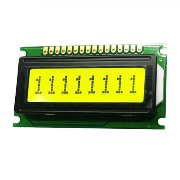 Quality Custom Pantalla Lcd 8x1 Yellow-green Alphanumeric 8x1 Lcd Display Module 0801 for sale