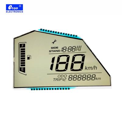 China Irregular Shape Segment LCD Module Motorcycle Speedometer LCD Screen with ODO TRIP Fuel Level Indicator for sale