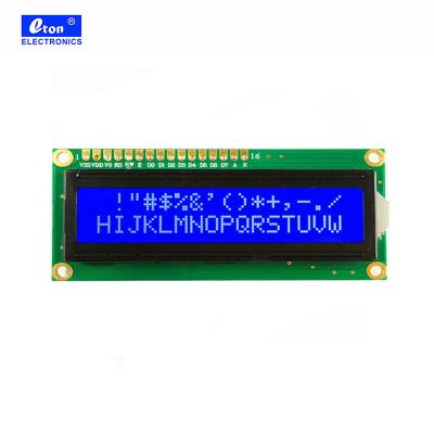 China Factory Newly Customized 1602 LCD Module  5.0V Yellow Green /Blue/ Gray for Selection 2x16 Lcd Display for sale