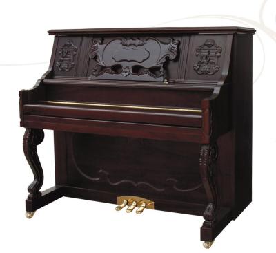 China 125cm Walnut Matt Color Handcraft Wooden Acoustic Upright Piano with Curved Leg AG-125Y4 for sale