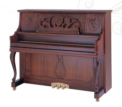 China Imported Zebrawood 125cm Wooden Acoustic Upright Piano Curved Leg AG-125Y1 for sale