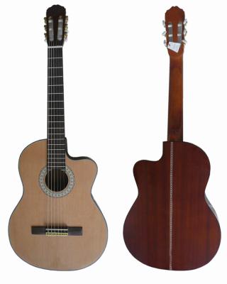 China Red / Brown 39 Inch Sapele Plywood Pruce Classical Guitar 4/4 Cutaway SCG3921C for sale