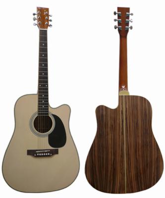 China Standard Size Special Zebrawood Back Wood Cutaway Acoustic Guitar AF4122C for sale
