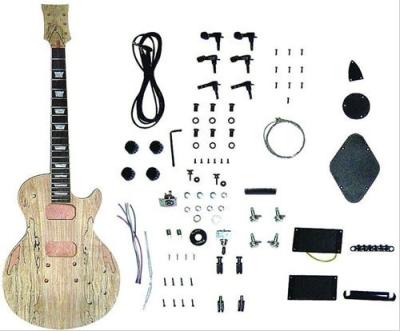 China DIY Les Paul Style Solid Electric Guitar Kits With Spalted Maple Veneered AG-LP3 for sale