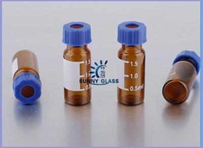 China 2ml amber vial with write patch/ RED PTEF and White Scilicone Septa for sale