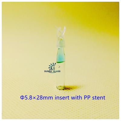 China 250ul insert vials with PP stent used for 9-425 2ml screw-threw hplc vials for sale
