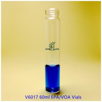 China 24-600 60ml  clear  EPA/VOA  vial lab glassware for HPLC with PTEF septa and cap for sale