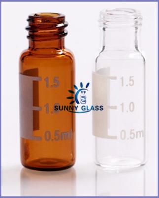 China 8-425 2ml amber autosampler vial with writing patch/SCHOTT Amber glass tubing  VS  9-425 2ml hplc vials with patch for sale