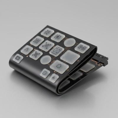 China Black Keyboard Integrated Membrane Circuit Switch Offering Pocket Design with Inserts Applicable to Portable Devices and Security Control Systems for sale