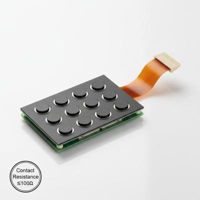 China Silkscreen Printing PCB Membrane Switch Offering Contact Resistance ≤100Ω Female Connector Tail Ideal for Security System Interfaces for sale