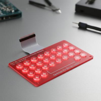 China Red Led Color Membrane Switch Keyboard Item Number ZS129 Including Flexible Cable Circuit And Pins Optimized For Device Control for sale