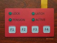 China Custom Made Red Plastic Membrane Switch Overlay PET Membrane Switch for sale
