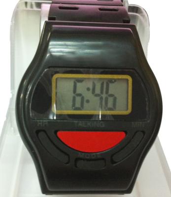 China Human Voice Talking Digit Watch EL Backlight Hourly Chime Watch For Male factory