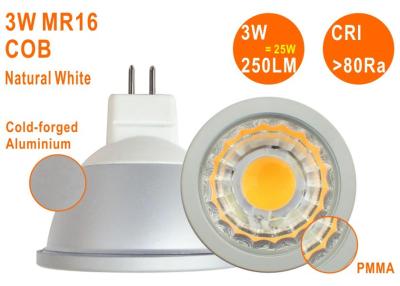 China 25W Halogen Replacment Epistar COB CE RoHS MR16 GU10 3W 4500K Dimmable Spot Light for sale