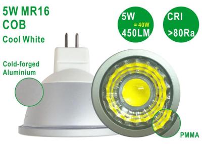 China Energy Saving Aluminium 5W 450LM CRI80 Bright G5.3 MR16 Cool White COB Spotlight for sale