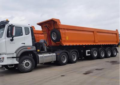 Cina U modella la tonnellata posteriore 45 dell'asse 50 di Tipper Truck Trailer 4 cubica in vendita