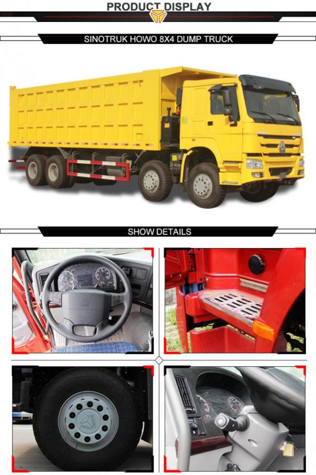 Autocarro con cassone ribaltabile resistente di sollevamento ventrale di Sinotruk 8x4 300L con la chiusura del cappuccio a chiave del combustibile