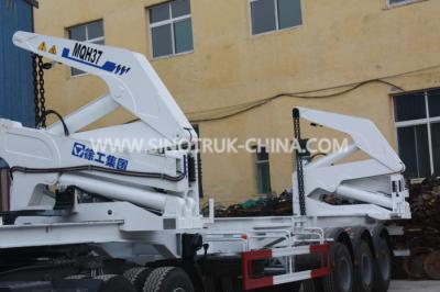 China 3 Axle Container Semi Trailer With 37 Tons XCMG Side Lifter And JOST Support Leg for sale