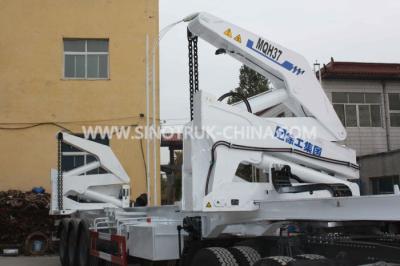China 3 Axle Container Semi Trailer With 37 Tons XCMG Side Lifter And JOST Support Leg for sale