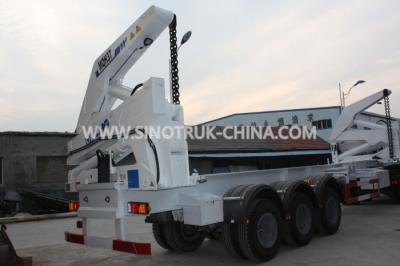 China 3 Axle Container Semi Trailer With 37 Tons XCMG Side Lifter And JOST Support Leg for sale