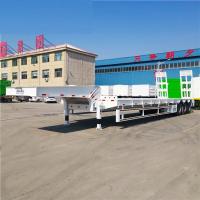 China 3 Axle 20ft 40ft Flat Bed Container Semi Trailer Gooseneck Container trailer for sale