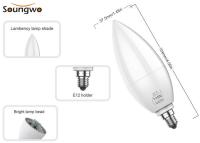 China Smart Candle Bulb E12 Bluetooth Mesh CCT 2700K-6500K Voice Control Compatible with Alexa Google for sale