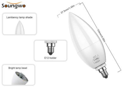 Cina Controllo astuto 2700k di voce del gruppo di Bluetooth Mesh Network APP della lampadina della candela a 6500k il TDC in vendita
