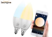China Smart Candle Bulb E12 Bluetooth Mesh CCT 2700K-6500K Voice Control Compatible with Alexa Google for sale