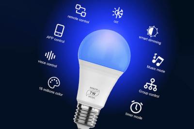 Cina La musica principale Bluetooth ha condotto la luce astuta Bluetooth Mesh Network 7W 110V della lampadina in vendita