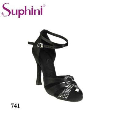 China Suphini high quality handmade satin ballroom/latin/salsa dance shoes for sale