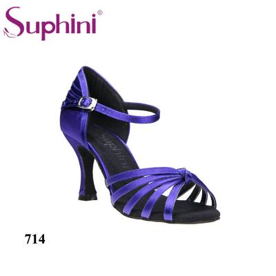 China Suphini ladies purple ankle strap practice latin dance shoes for sale