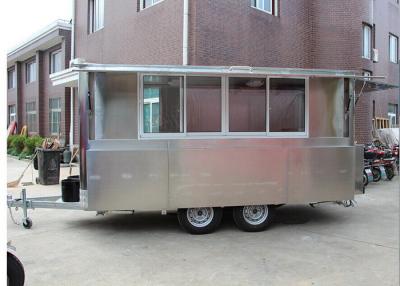 China De Aanhangwagens van de de Hotdogverkoop van het roestvrij staallichaam met 4 Banden, Mobiele Kokende Aanhangwagens Te koop