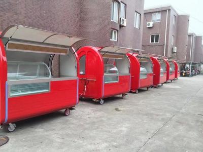 Cina Forte carretto mobile dell'alimento dell'acciaio inossidabile di forma rotonda con le ruote in vendita