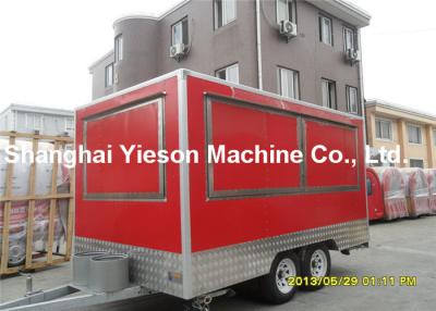 Cina Personalizzi la cucina rossa che cucina l'automobile del chiosco degli alimenti a rapida preparazione con il sistema di frenatura in vendita