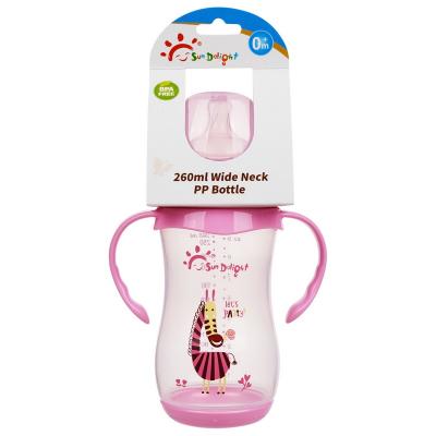 Cina 9oz 260ml PP Wide Neck Arc Baby Feeding Bottle senza ftalati in vendita