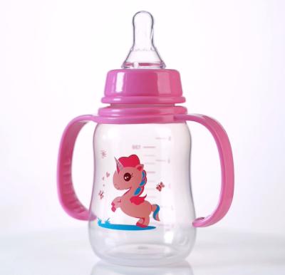 Cina 5 oz 130 ml bottiglia standard per l'alimentazione del bambino con doppia maniglia PP FDA EN14350 certificato in vendita