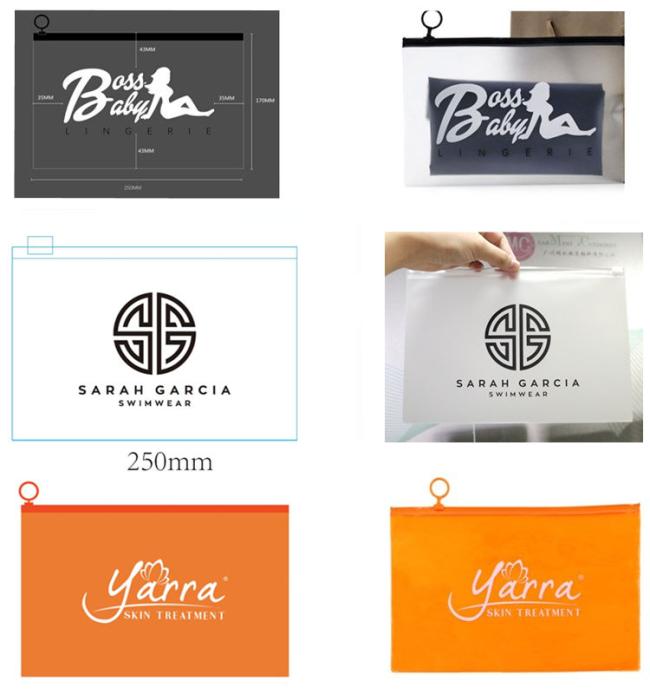 Waterproof PVC Biodegradable Custom Black Frosted Slider Zipper Pouch Bikini Swimwear Clothes Plastic Packaging Zip lock Bag