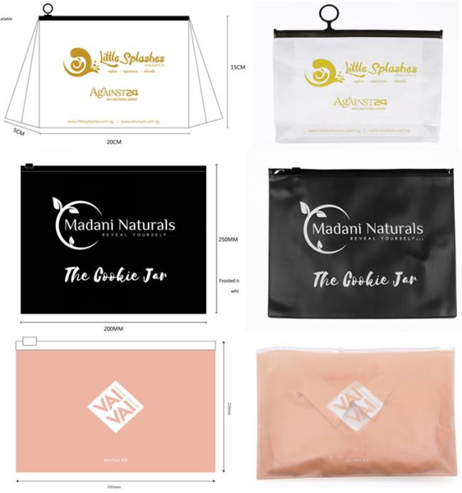 Custom LOGO Frosted PVC Zip lockk Biodegradable Plastic Pouch Bikini Swimwear Swimsuit Underwear Packaging Zipper Bag Palm tree