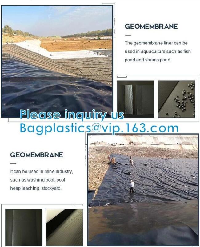 Construction Builder Film Waterproof Dampproof Clear / Black Plastic Poly Film Rolls PVC EPDM PONDS LINER Geomembrane 1